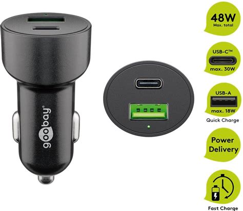 Goobay Dual USB Bilsnabbladdare USB C PD 48W Teknikdelar Se