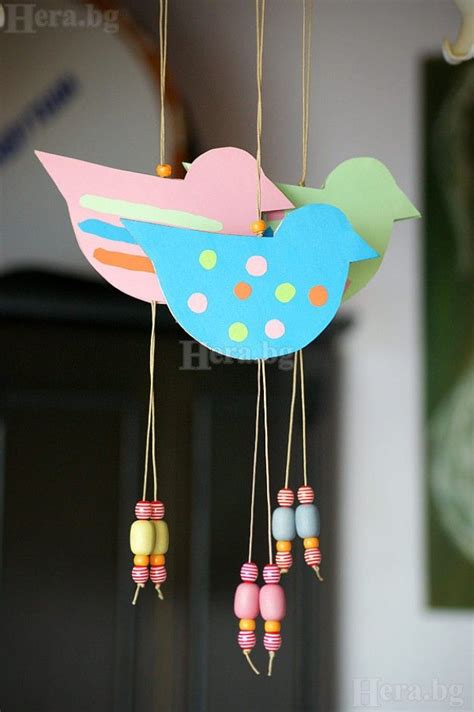 Пролетна украса Птиченца Поделки Ремесла Гирлянда