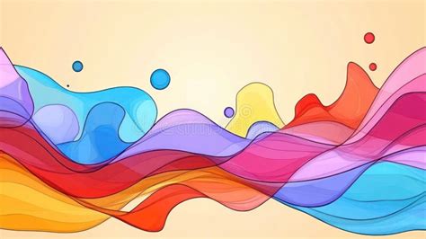 Colorful Abstract Waves Creating A Vibrant Flowing Design Stock