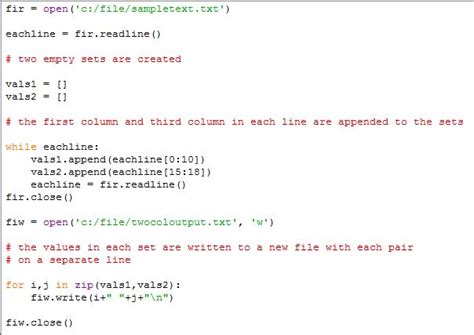 Python Advanced Reading Two Columns From A Justified Text File And Writing To A New File