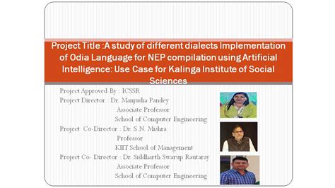 icssr sanctions project to faculty team of kiit school of computer
