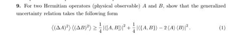 solved 9 for two hermitian operators physical observable
