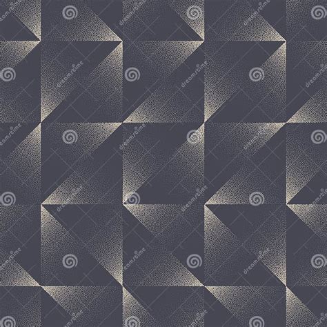 Triangles Retro Geometric Seamless Pattern Vector Dotwork Abstract Background Stock Vector