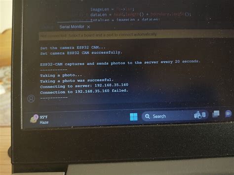 esp32 camera not connecting to my server programming questions