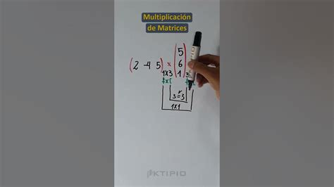 Multiplicación De Matrices 1x3 Y 3x1 Algebra Youtube