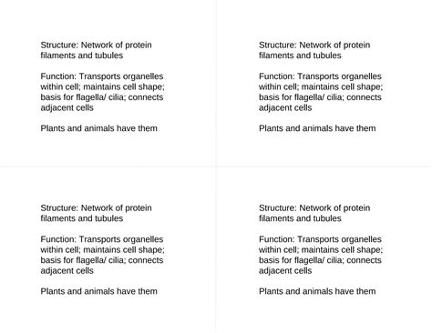Cell Structure Organelle Cards Ppt