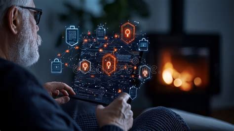 The Evolution Of Cybersecurity How A Man Uses A Tablet For Digital Privacy And Data Protection