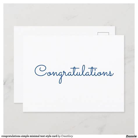 Congratulations Simple Minimal Text Style Card Zazzle Text Style Text Mitzvah Invitation