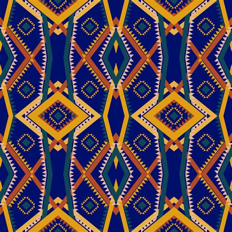 Geometric Ethnic Pattern With Square Triangle Diagonal Abstract Ornament Design For Clothing