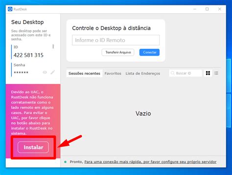 Ativação do Acesso Remoto RustDesk joinvix Serviços Cloud Sites e Marketing Digital