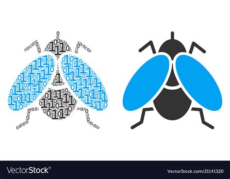Fly Insect Composition Of Binary Digits Royalty Free Vector