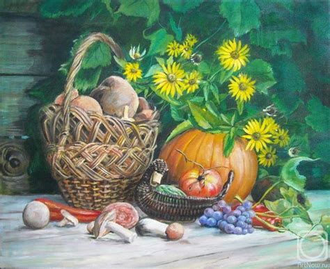 Картина маслом на холсте Семенов Андрей Дачный натюрморт Краска Картины Натюрморт