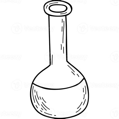 Laboratory Glass Flask Linear Doodle 14968698 Png