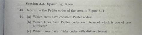 Solved Section 33 Spanning Trees 43 Determine The Prüfer