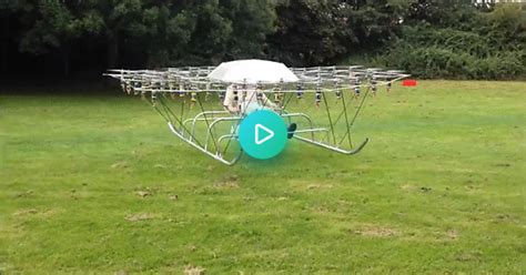 Man Makes Hovercraft From A Bunch Of Drones  On Imgur