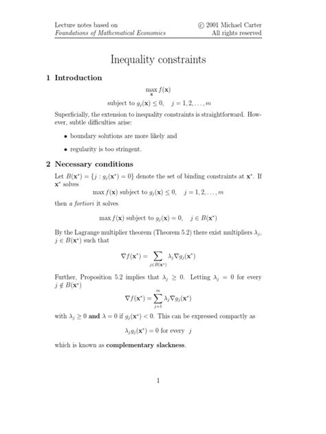 inequality constraints pdf mathematical and quantitative methods