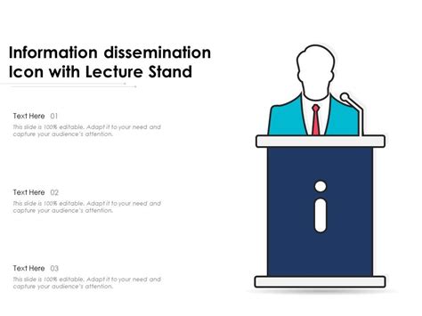 information dissemination icon with lecture stand presentation