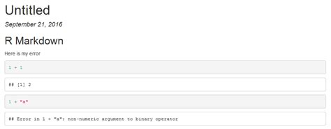 R Can Rmarkdown Having A Non Working Code Knit Html Output Showing