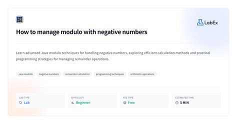 How To Manage Modulo With Negative Numbers Labex