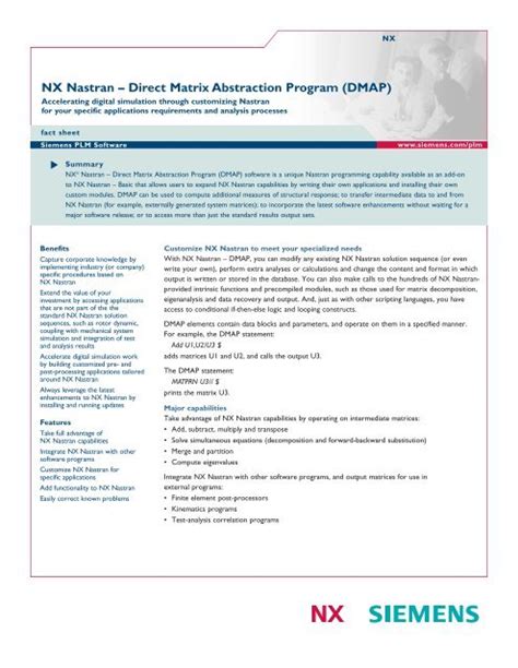 NX Nastran Direct Matrix Abstraction Program DMAP