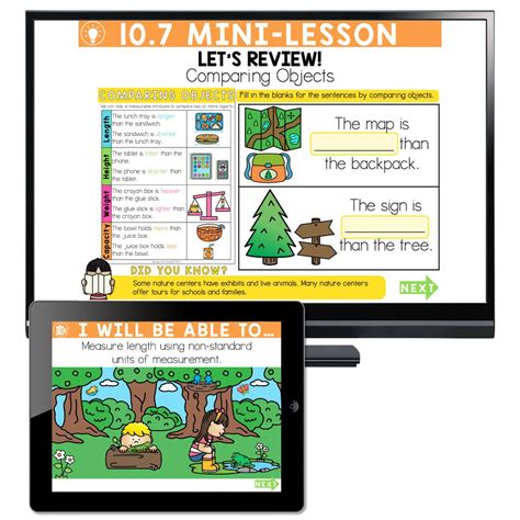 Lucky To Learn Math 1st Grade Lesson 107 Measurement Review