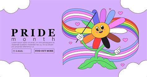 무지개 Lgbtq와 트랜스젠더 깃발을 가진 쾌활한 귀여운 캐릭터는 프라이드 달 또는 일 벡터 평면 삽화를 축하합니다 Lgbtq