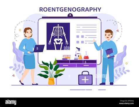 Roentgenography Illustration With Fluorography Body Checkup Procedure