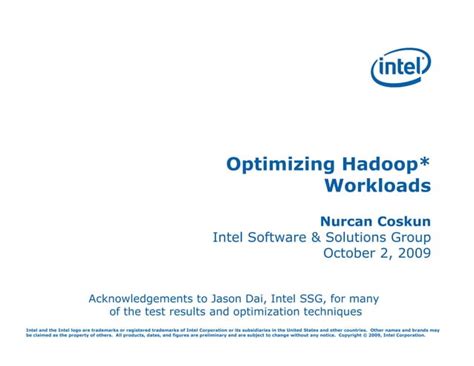 Hw09 Optimizing Hadoop Deployments Pdf Computing Technology And Computing