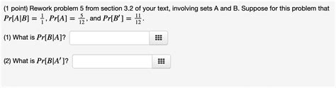 solved 1 point rework problem 5 from section 3 2 of your