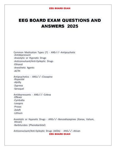 Eeg Board Exam Questions And Answers 2025 Exams Nursing Docsity