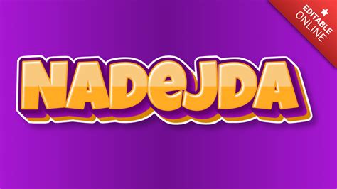 Nadejda 3d Naranja Púrpura Generador De Efectos De Texto