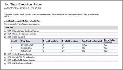 Built In SQL Server Agent Performance Reports In SQL Server 2005