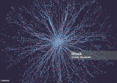 추상 과학 또는 기술 배경 동적 입자 배열입니다 벡터 일러스트입니다 3차원 형태에 대한 스톡 벡터 아트 및 기타 이미지 3차원 형태 과학 과학과 테크놀로지 Istock