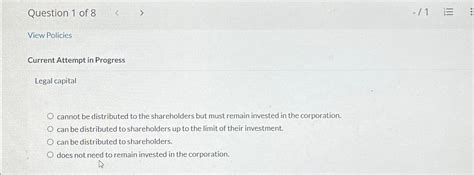 Solved Question 1 ﻿of 8 1view Policiescurrent Attempt In