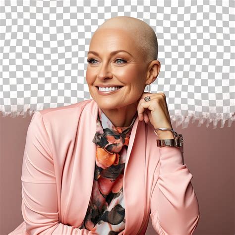 Premium Psd Nordic Elder Health Educator Ponders Bald Head Shines