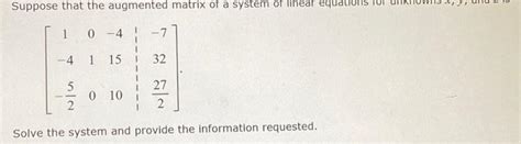 Suppose That The Augmented Matrix Of A System Of Chegg