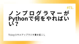 ノンプログラマーがPythonで何をやればいい 隣IT