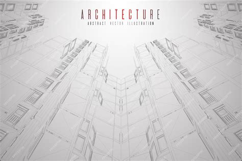 Premium Vector Modern Architecture Wireframe Concept Of Urban