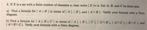 solved 4 if x is a set with a finite number of elements n
