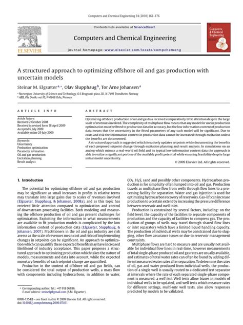 2010 A Structured Approach To Optimizing Offshore Oil And Gas