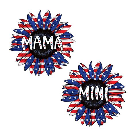 Mama And Mini America Png 4th Of July Png Mommy And Me Shirt Etsy