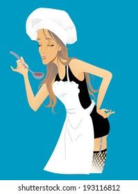 Sexy Girl Tries Soup Stock Vector Royalty Free 193116812 Shutterstock