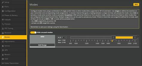 Режимы Betaflight и их подробная настройка