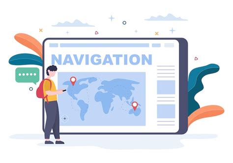 Premium Vector Mobile Navigation Gps Navigator Route Map Application