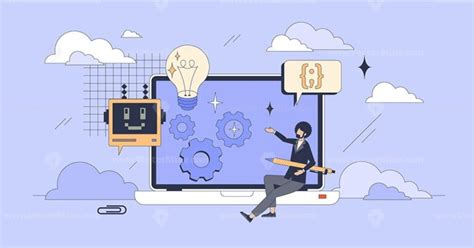 ai for coding and software programming tiny person neubrutalism concept