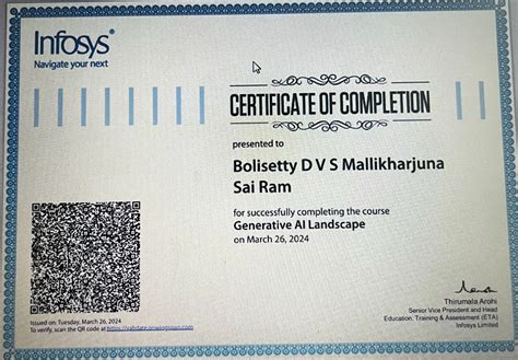 Bolisetty Sai Ram On Linkedin Im Happy To Share That I Had Successfully Completed Generative