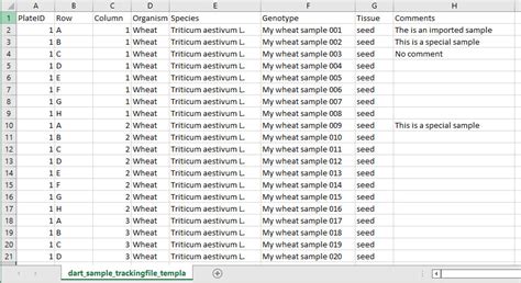 how to create a sample tracking file