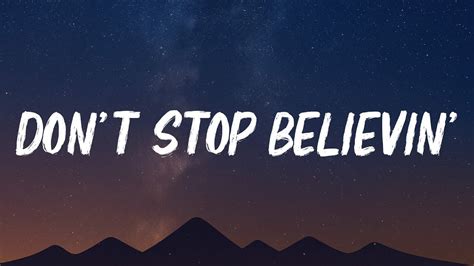 Journey Dont Stop Believin Lyrics Youtube Music