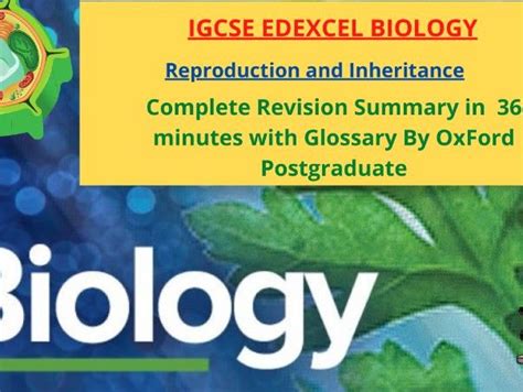 Igcse Edexcel Biology Reproduction And Inheritance Complete Revision Summary Teaching Resources