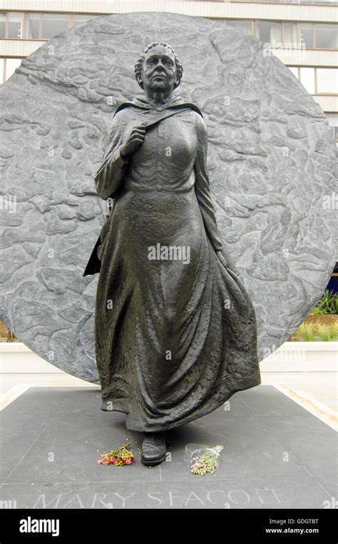 Statue Of Crimean War Nurse Mary Seacole In The Gardens Of St Thomas